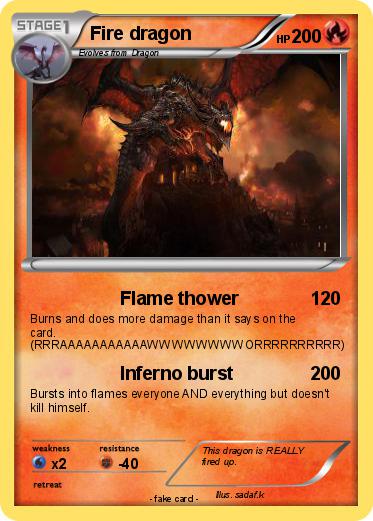 Pokémon Fire dragon 603 603 - Flame thower - My Pokemon Card
