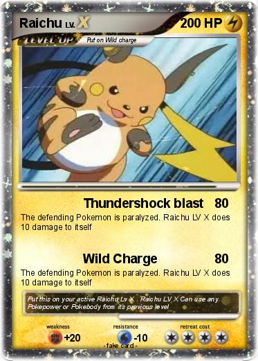 Pokémon Raichu 892 892 - Thundershock blast - My Pokemon Card