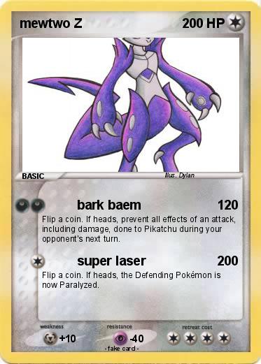 Pokémon mewtwo Z 2 2 - bark baem - My Pokemon Card