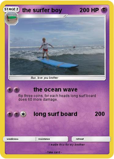 Pokémon the surfer boy - the ocean wave - My Pokemon Card