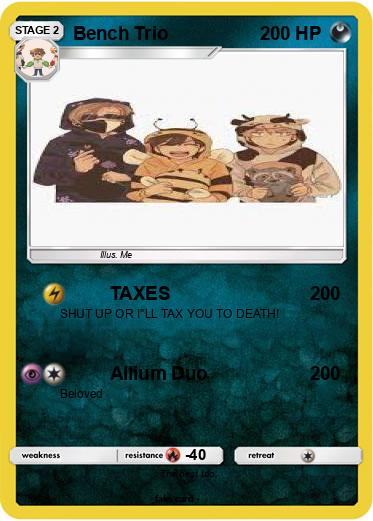 Pokémon Bench Trio 1 1 - TAXES - My Pokemon Card