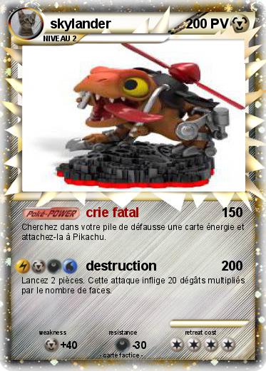 Pokémon skylander 59 59 - crie fatal - Ma carte Pokémon