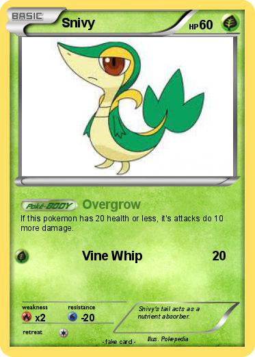 Pokémon Snivy 1263 1263 - Overgrow - My Pokemon Card