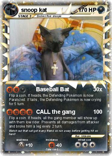 Pokémon snoop kat - Baseball Bat - My Pokemon Card