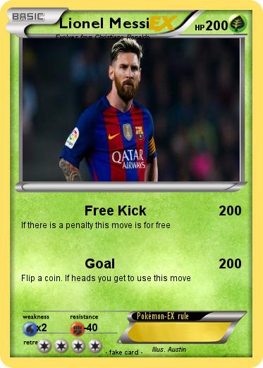 Pokémon Lionel Messi 586 586 - Free Kick - My Pokemon Card