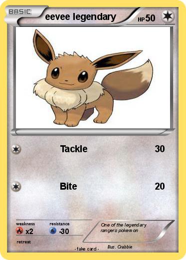 Pokémon eevee legendary - Tackle - My Pokemon Card