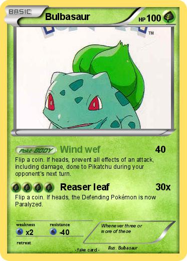 Pokémon Bulbasaur 1058 1058 - Wind wef - My Pokemon Card