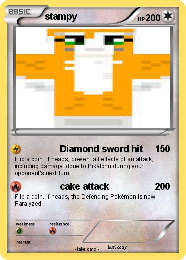 Pokémon stampy 419 419 - Diamond sword hit - My Pokemon Card
