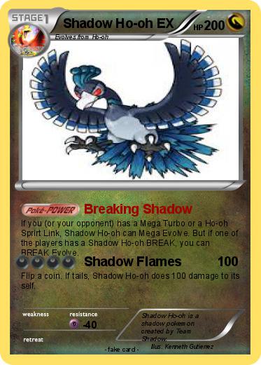 Pokémon Shadow Ho oh EX 5 5 - Breaking Shadow - My Pokemon Card