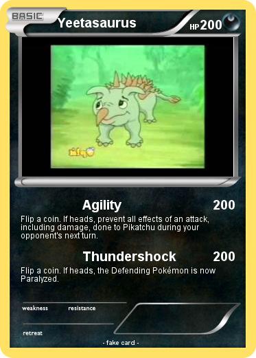 Pokémon Yeetasaurus 1 1 - Agility - My Pokemon Card