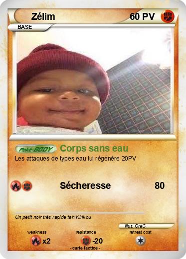Pokémon Zelim - Corps sans eau - Ma carte Pokémon