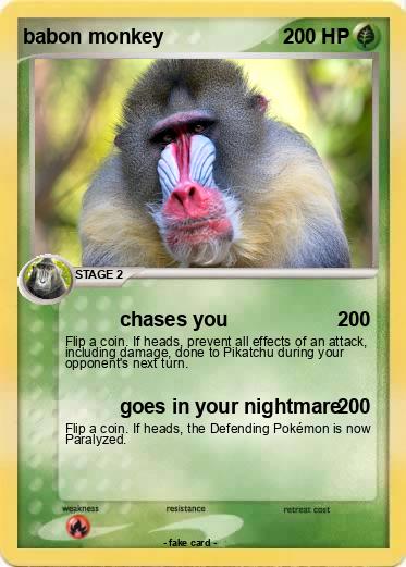 Pokémon babon monkey - chases you - My Pokemon Card