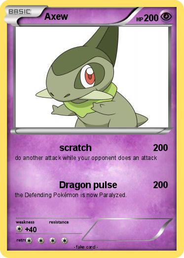 Pokémon Axew 252 252 - scratch - My Pokemon Card