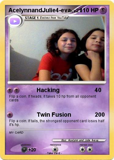 Pokémon AcelynnandJulie4 eva - Hacking - My Pokemon Card