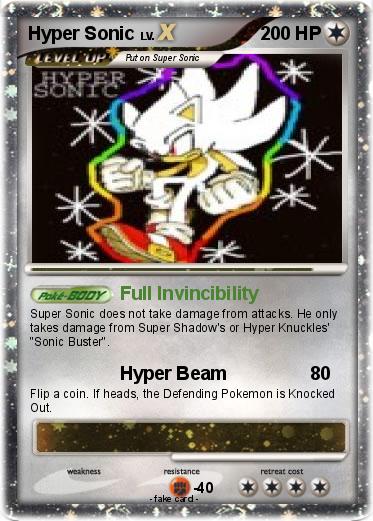 Pokémon Hyper Sonic 198 198 - Full Invincibility - My Pokemon Card