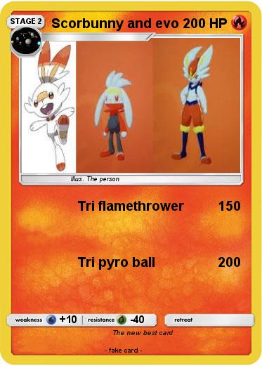 Pokémon Scorbunny and evo - Tri flamethrower - My Pokemon Card