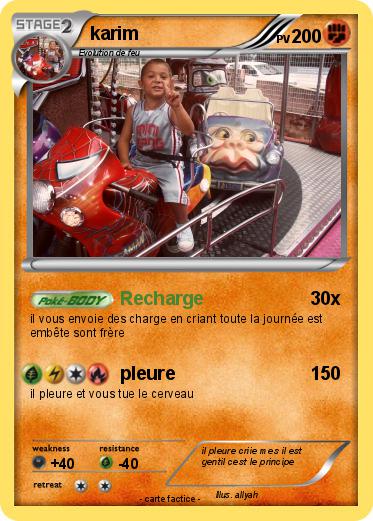 Pokémon karim 92 92 - Recharge - Ma carte Pokémon