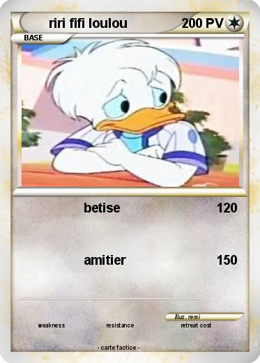 Pokémon riri fifi loulou 5 5 - betise - Ma carte Pokémon