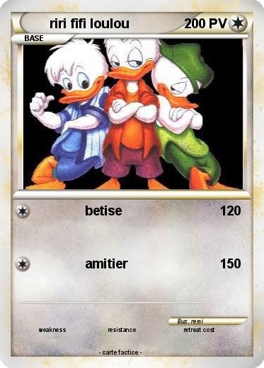 Pokémon riri fifi loulou 4 4 - betise - Ma carte Pokémon