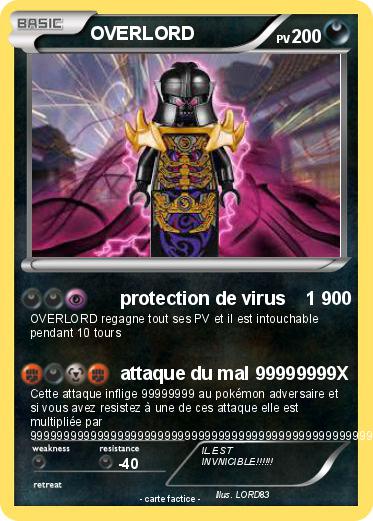 Pokémon OVERLORD 121 121 - protection de virus 1 900 - Ma carte Pokémon