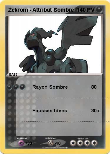 Pokémon Zekrom Attribut Sombre - Rayon Sombre - Ma carte Pokémon