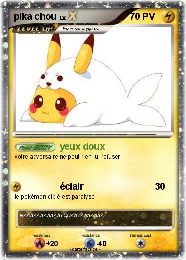 Pokémon pika chou - yeux doux - Ma carte Pokémon