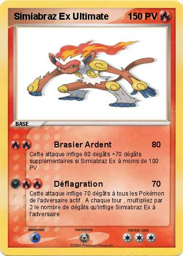 Pokémon Simiabraz Ex Ultimate - Brasier Ardent - Ma carte Pokémon