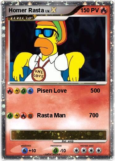 Pokémon Homer Rasta 9 9 - Pisen Love 500 - Ma carte Pokémon