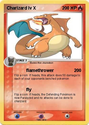 Pokémon Charizard lv X 67 67 - flamethrower - My Pokemon Card