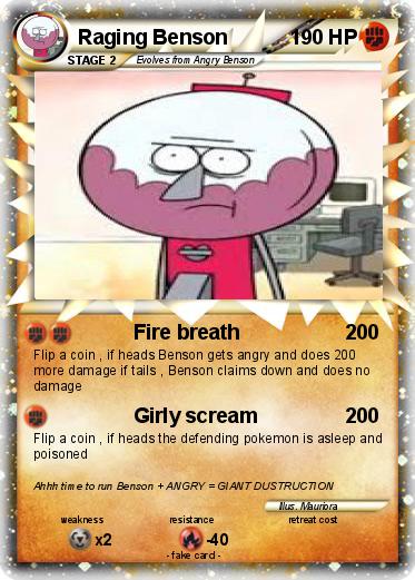 Pokémon Raging Benson - Fire breath - My Pokemon Card