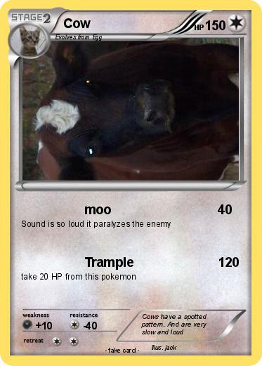 Pokémon Cow 458 458 - moo - My Pokemon Card