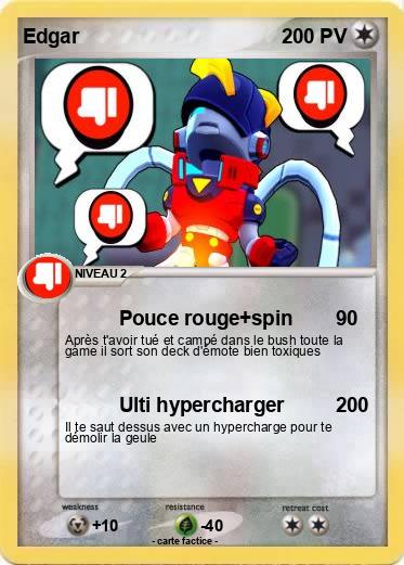 Pokémon Edgar 229 229 - Pouce rouge+spin - Ma carte Pokémon