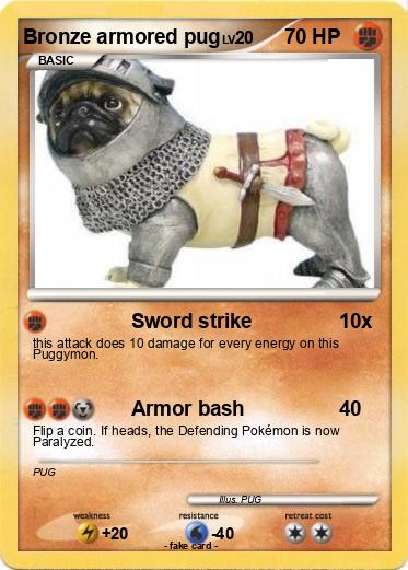 Pokémon Bronze armored pug - Sword strike - My Pokemon Card