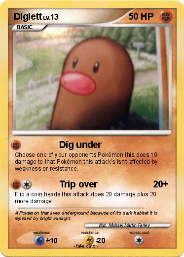Pokémon Diglett 114 114 - Dig under - My Pokemon Card
