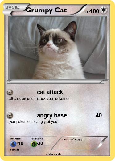 Pokémon Grumpy Cat 1344 1344 - cat attack - My Pokemon Card