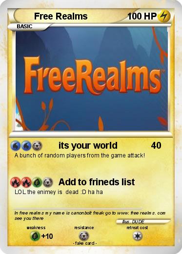 Pokémon Free Realms - its your world - My Pokemon Card