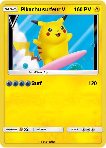 Pokémon Pikachu surfeur V - Surf - Ma carte Pokémon