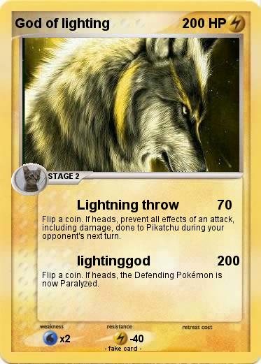 Pokémon God of lighting 3 3 - Lightning throw - My Pokemon Card