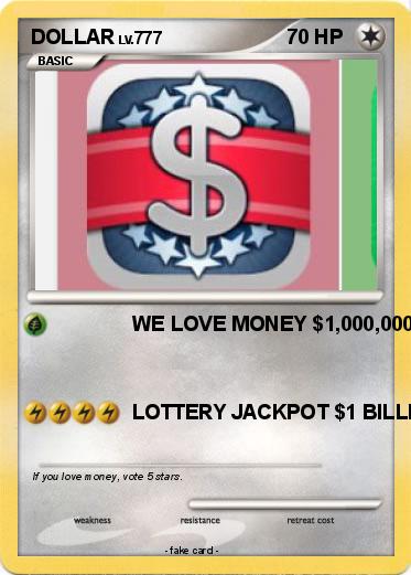 Pokémon DOLLAR 48 48 - WE LOVE MONEY $1,000,000 - My Pokemon Card