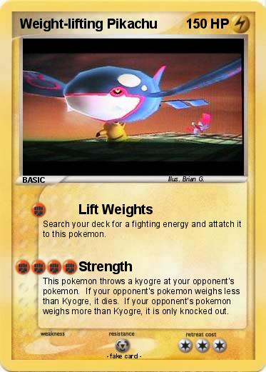 Pokémon Weight lifting Pikachu - Lift Weights - My Pokemon Card