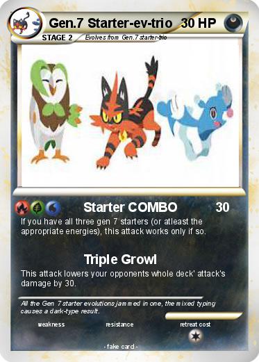 Pokémon Gen 7 Starter ev trio - Starter COMBO - My Pokemon Card