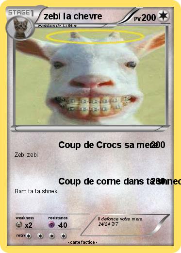 Pokémon zebi la chevre - Coup de Crocs sa mere - Ma carte Pokémon