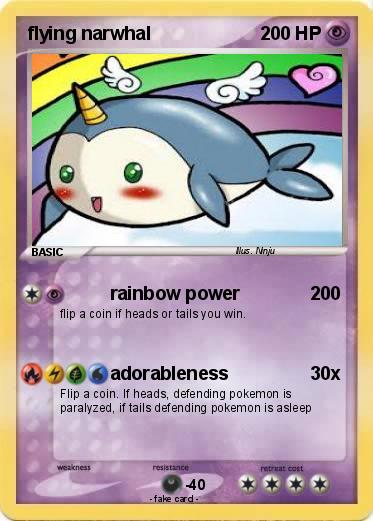 Pokémon flying narwhal - rainbow power - My Pokemon Card