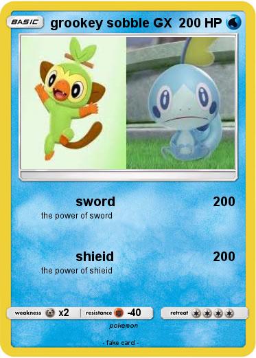 Pokémon grookey sobble GX 1 1 - sword - My Pokemon Card