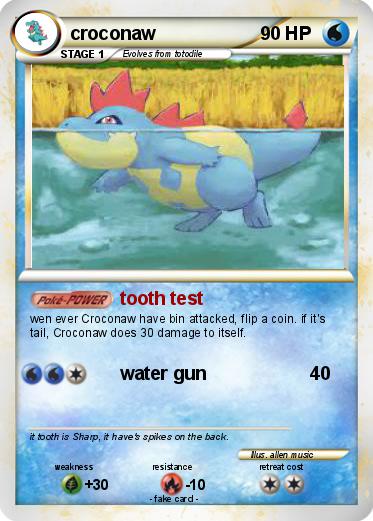 Pokémon croconaw 92 92 - tooth test - My Pokemon Card