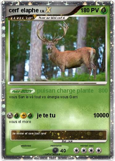 Pokémon cerf elaphe - puisan charge plante 800 - Ma carte Pokémon