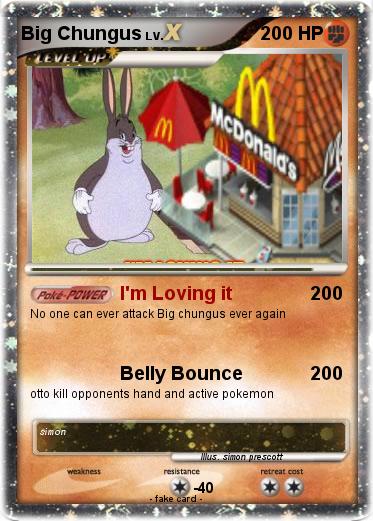 Pokémon Big Chungus 602 602 - I'm Loving it - My Pokemon Card