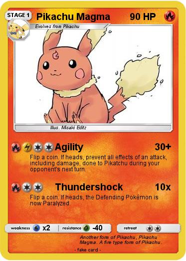 Pokémon Pikachu Magma - Agility - My Pokemon Card