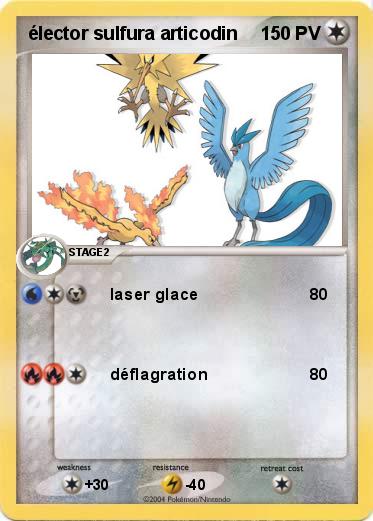 Pokémon elector sulfura articodin - laser glace - Ma carte Pokémon