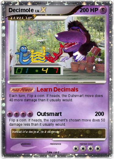 Pokémon Decimole - Learn Decimals - My Pokemon Card
